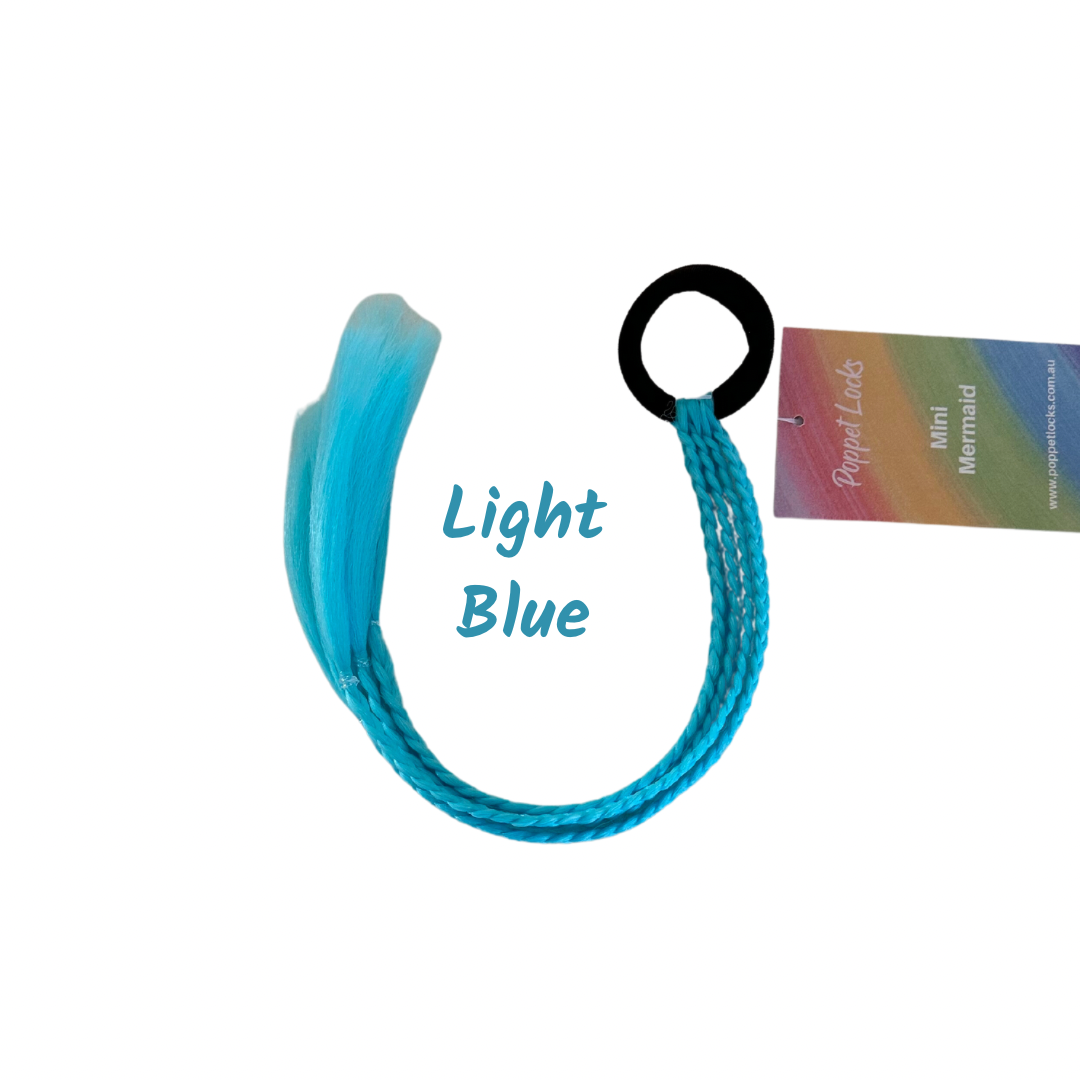 12" Mini Mermaid Ponytail - Light Blue – Poppet Locks