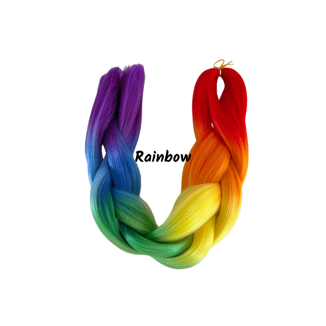 Rainbow braiding hair - 24 Inch - 100g – Poppet Locks