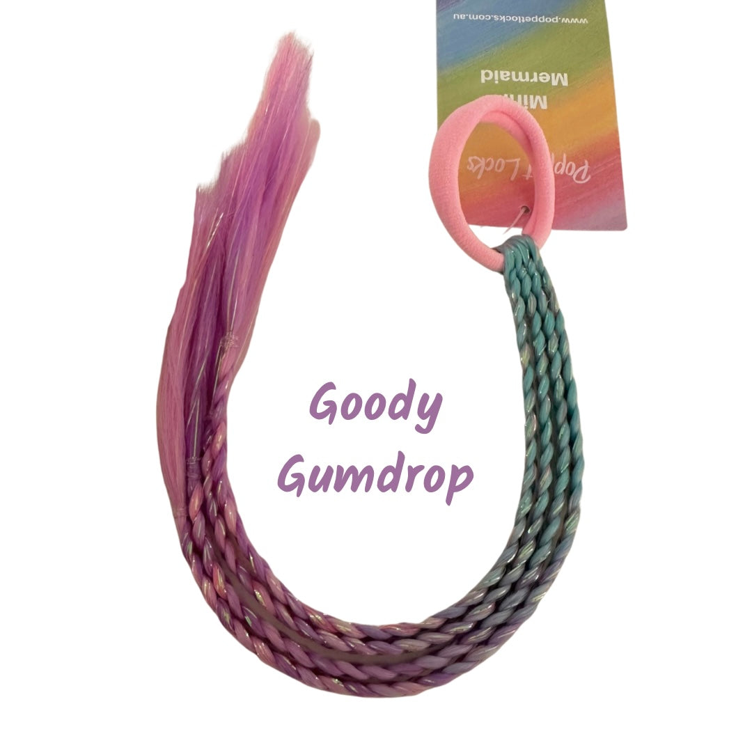 Mini Mermaid Ponytail - Goody Gumdrop 12" (blue tie) – Poppet Locks