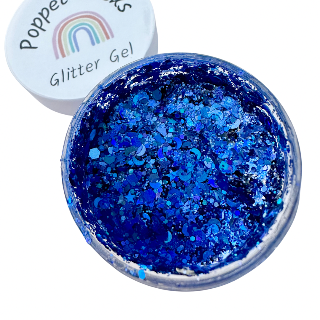 Royal Blue Glitter Gel - Hair, face & body – Poppet Locks